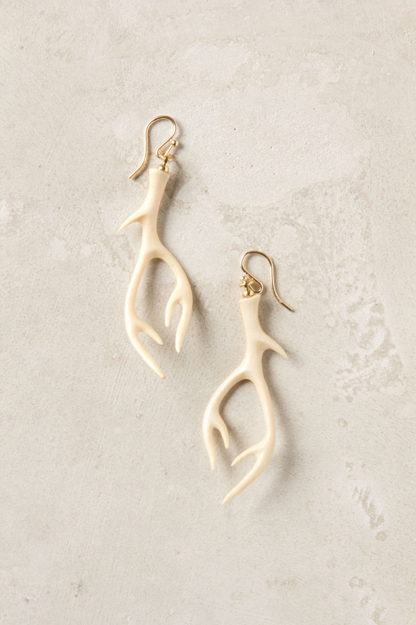 Crowned Stag Earrings | Anthropologie