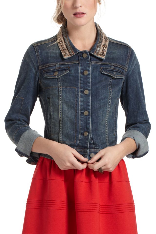 Beaded Denim Jacket | Anthropologie
