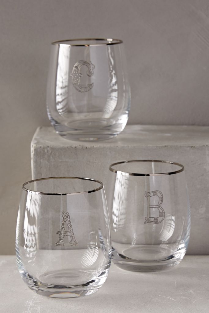Etched Monogram Glass | Anthropologie