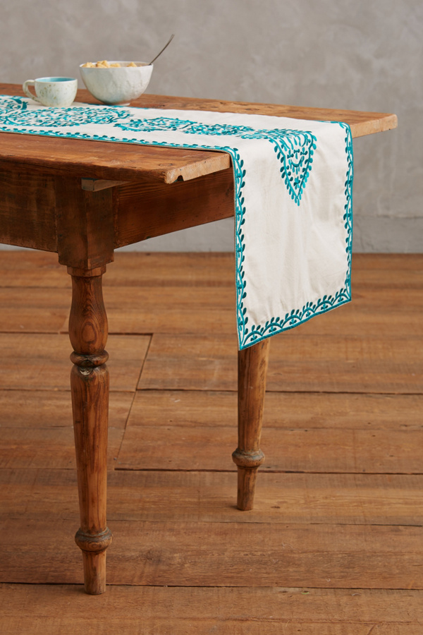 Bahia Embroidered Table Runner | Anthropologie