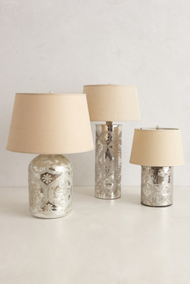 Silver-Etched Lamp Base | Anthropologie