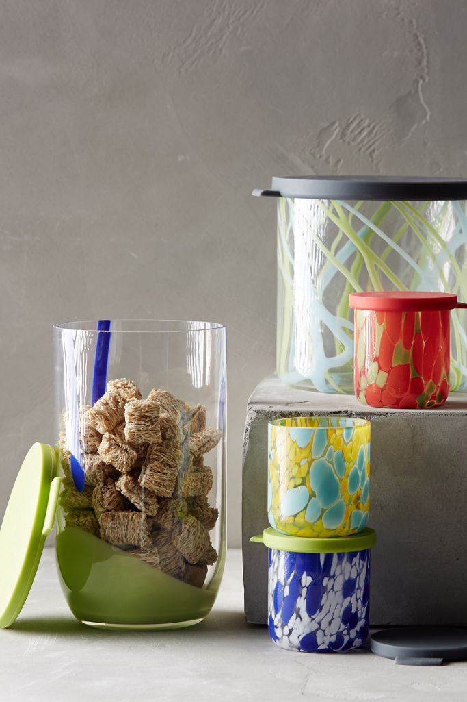 Painted Glass Food Storage Container | Anthropologie