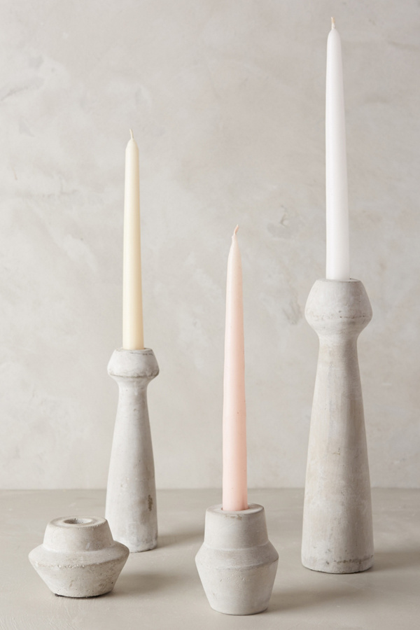 Poured Cement Taper Holder | Anthropologie
