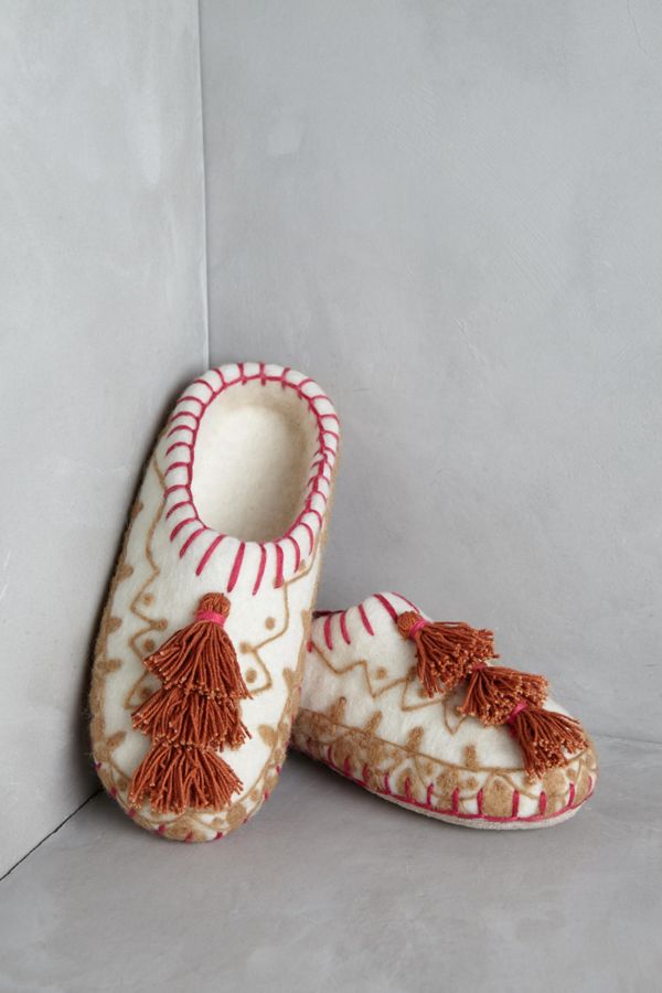Handmade Tri-Tassel Slippers | Anthropologie