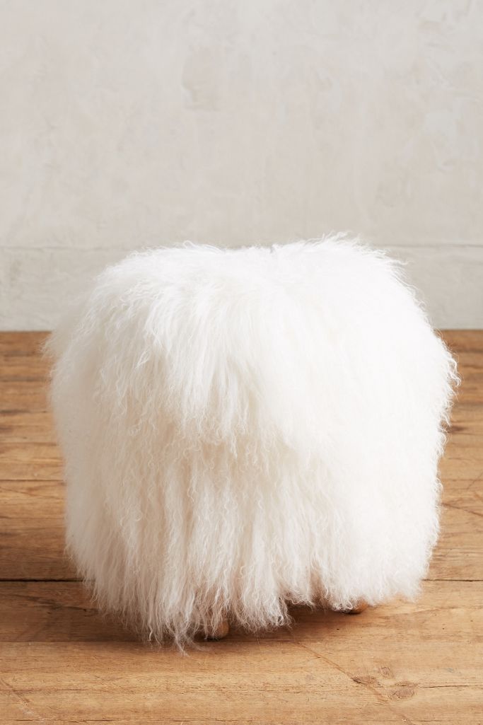 Shag Puff Mini Stool | Anthropologie