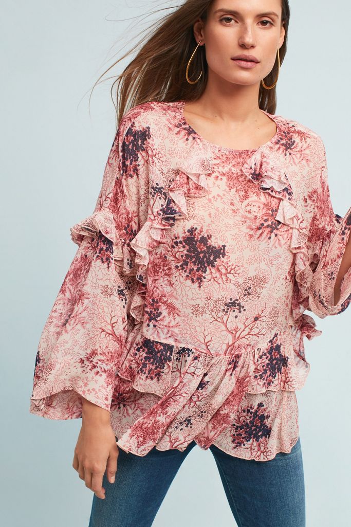 Dusk Fields Ruffled Blouse | Anthropologie