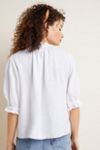 Rosabel Ruffled Linen Blouse | Anthropologie
