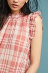 Plaid Ruffle-Sleeve Top | Anthropologie