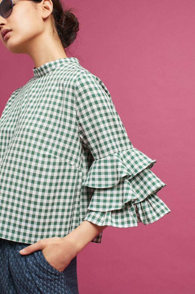 Ruffled Gingham Top | Anthropologie