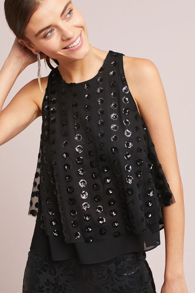 Sibyl Sequined Shell | Anthropologie