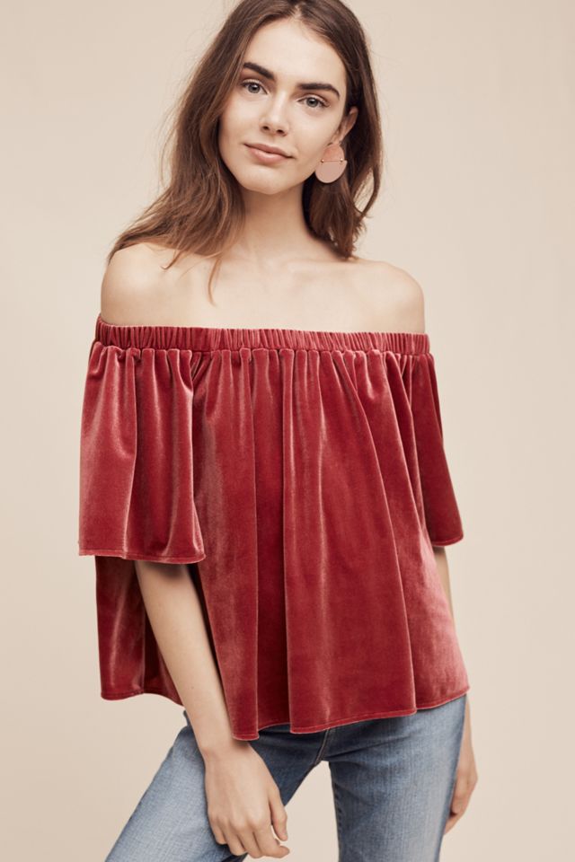 Velvet Off-The-Shoulder Top | Anthropologie