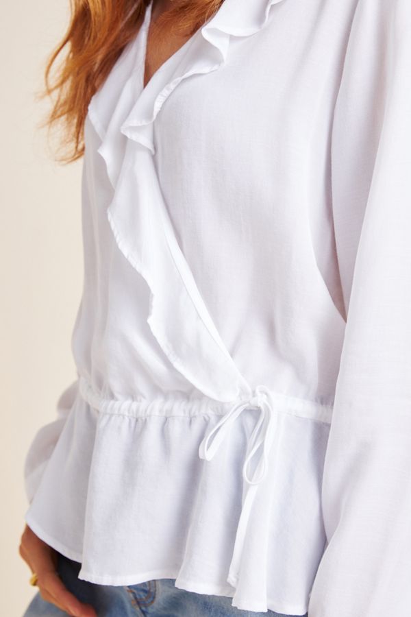 Cloth & Stone Sienna Ruffled Wrap Blouse | Anthropologie
