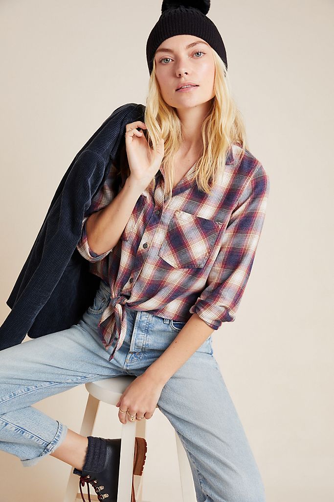 Cloth & Stone Tie-Front Plaid Buttondown | Anthropologie Cloth & Stone Tie-Front Plaid Buttondown | Anthropologie