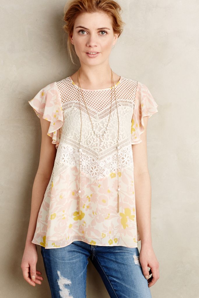 Fluttered Flores Blouse | Anthropologie