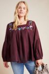 Helia Embroidered Swing Blouse | Anthropologie