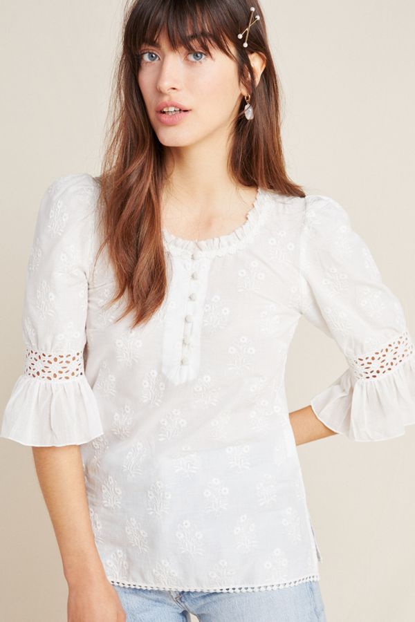 Georgia Embroidered Blouse | Anthropologie