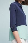 Silk Colorblock Blouse | Anthropologie