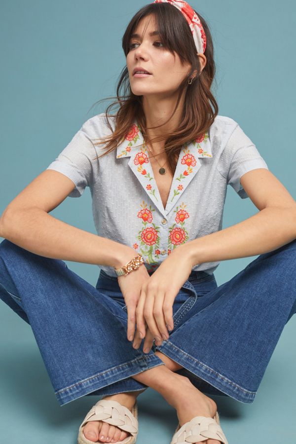 Christie Embroidered Buttondown | Anthropologie