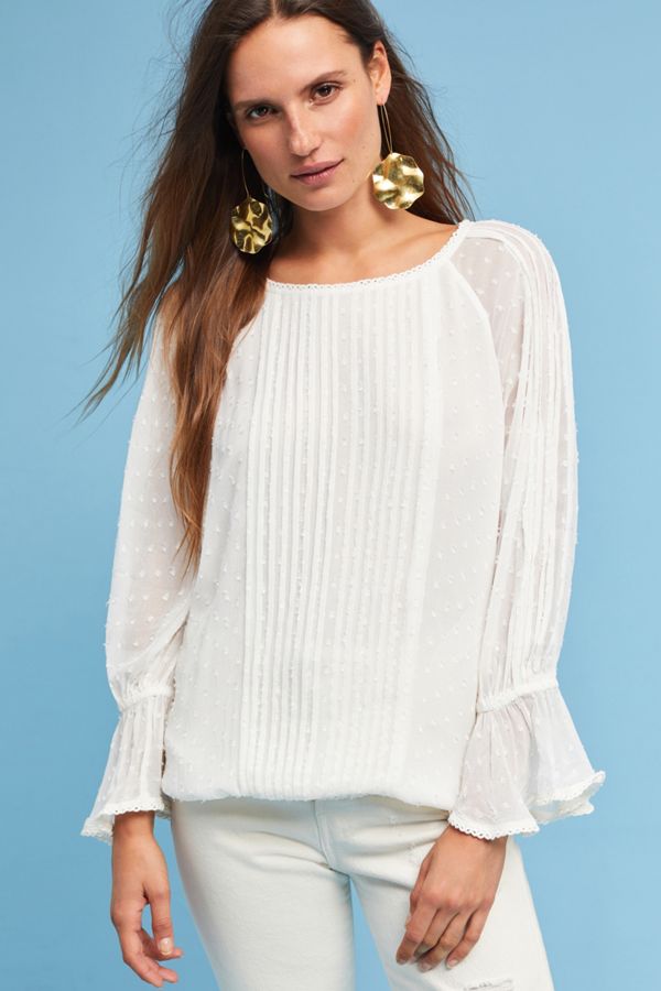 Marya Clip Dot Blouse | Anthropologie