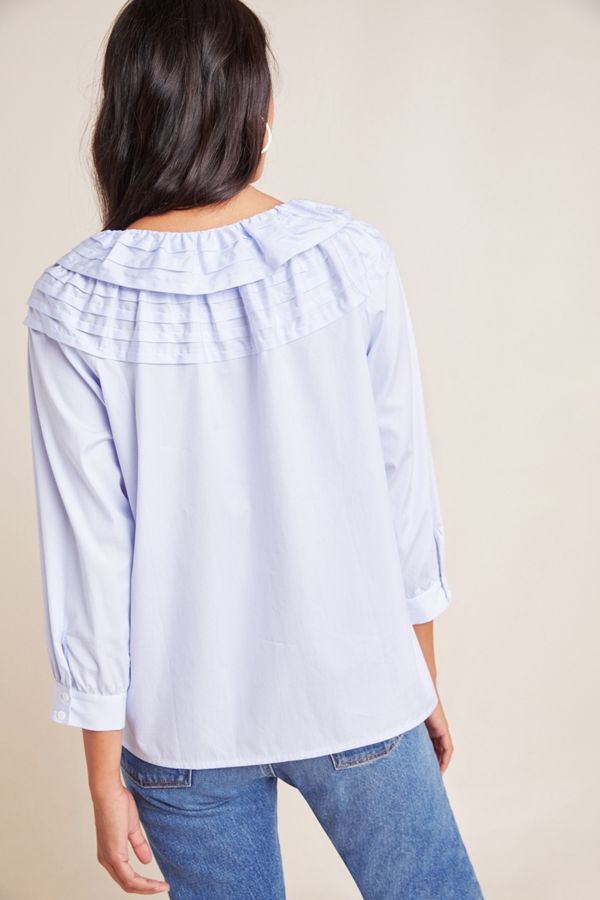 Rosalind Ruffled Poplin Blouse | Anthropologie