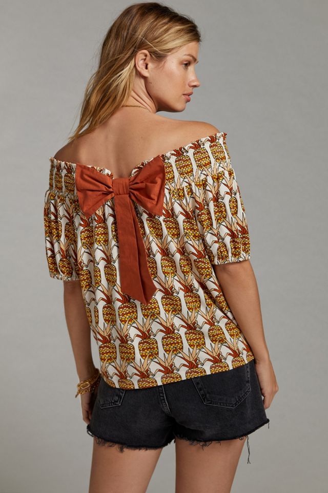 Printed Bow-Back Top | Anthropologie