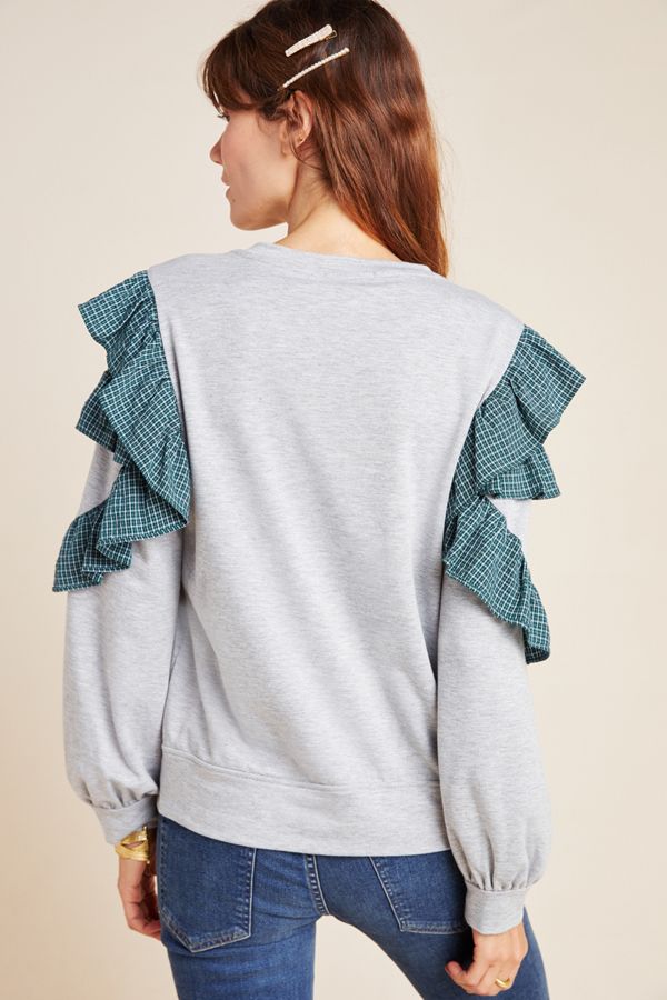 Heather Ruffled Sweatshirt | Anthropologie UK