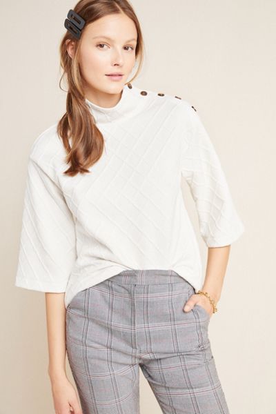Mollie Button-Shoulder Top | Anthropologie