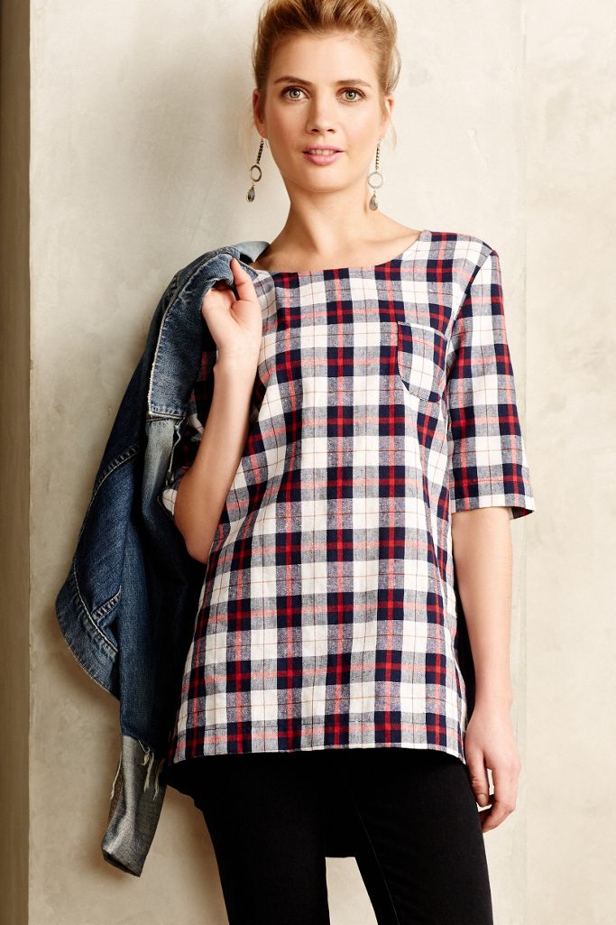 Newsprint Plaid Tunic | Anthropologie