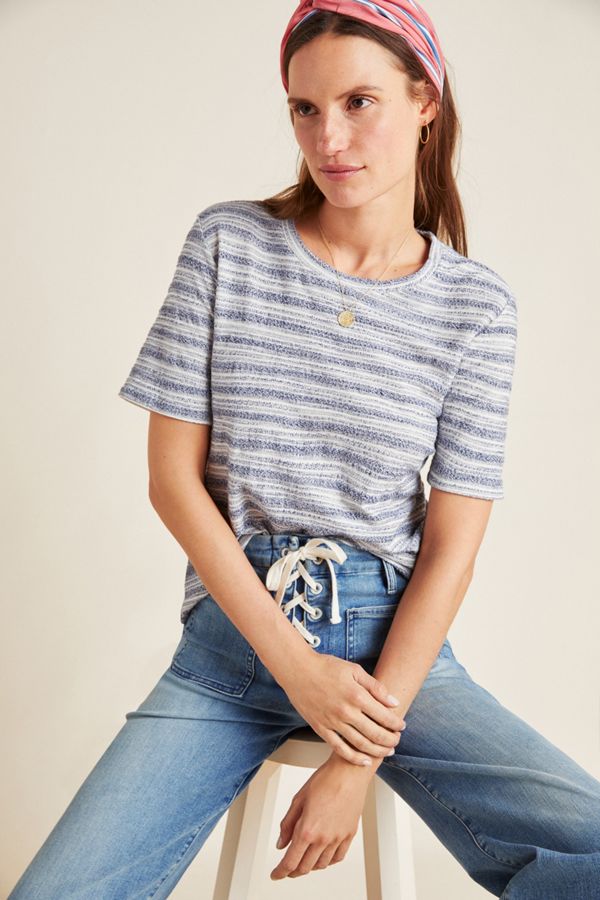 Sol Angeles Striped Asymmetrical Tee | Anthropologie
