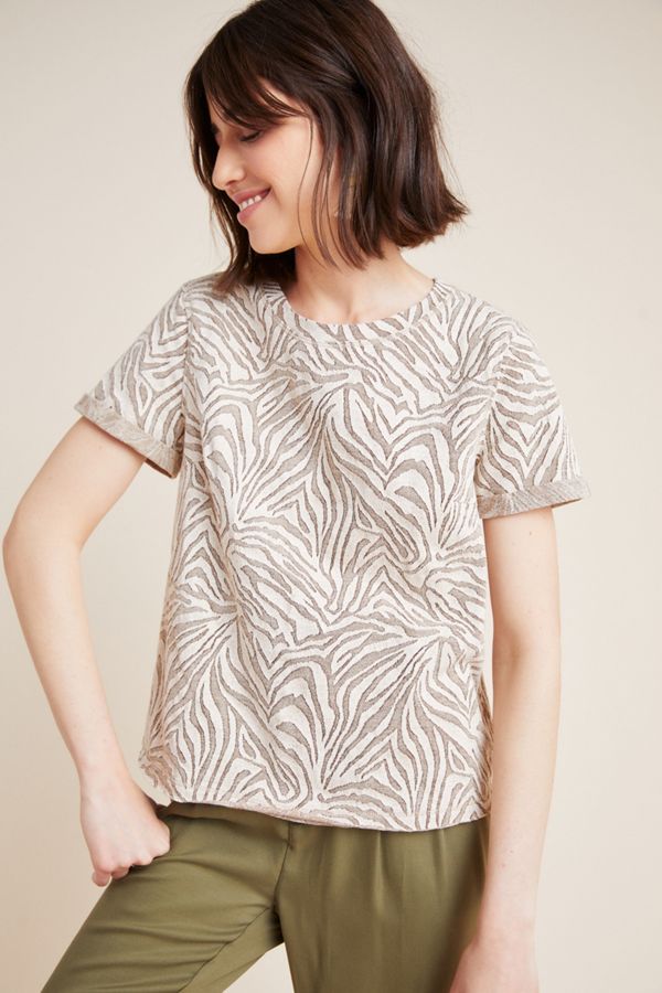 Structured Zebra Top | Anthropologie