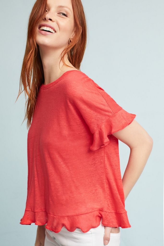 Ruffled Cross-Back Top | Anthropologie