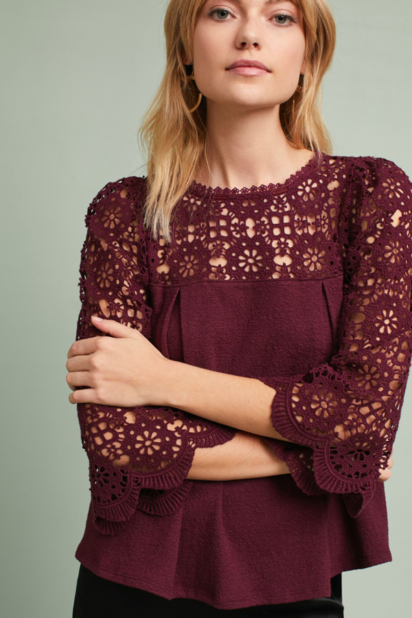 Marigold Lace Top | Anthropologie