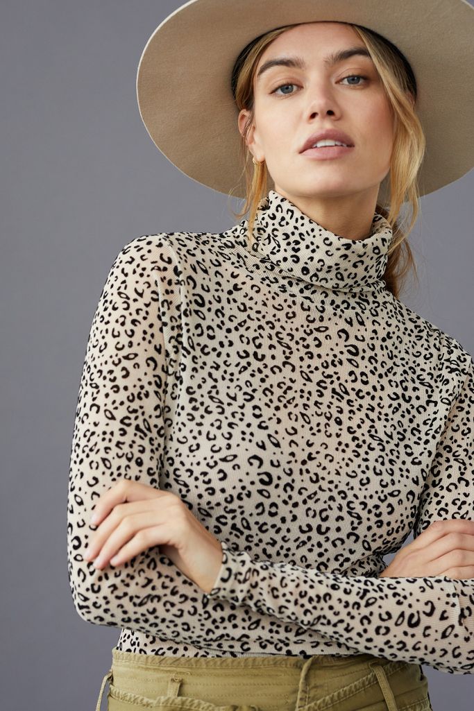 Mesh Turtleneck Top | Anthropologie