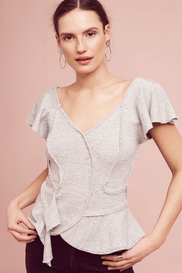 Terry Ruffled Peplum Top | Anthropologie