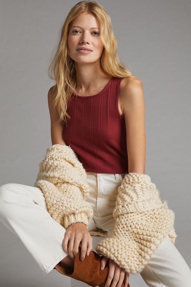 Ribbed Cross-Back Tank | Anthropologie