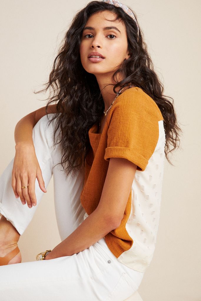 Cheyenne Clip Dot Top | Anthropologie