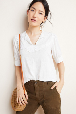 Woven Yoke Tee | Anthropologie