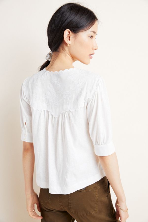 Woven Yoke Tee | Anthropologie