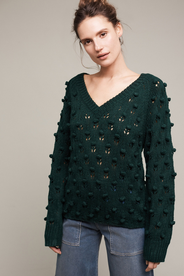 Pom-Knit Pullover | Anthropologie