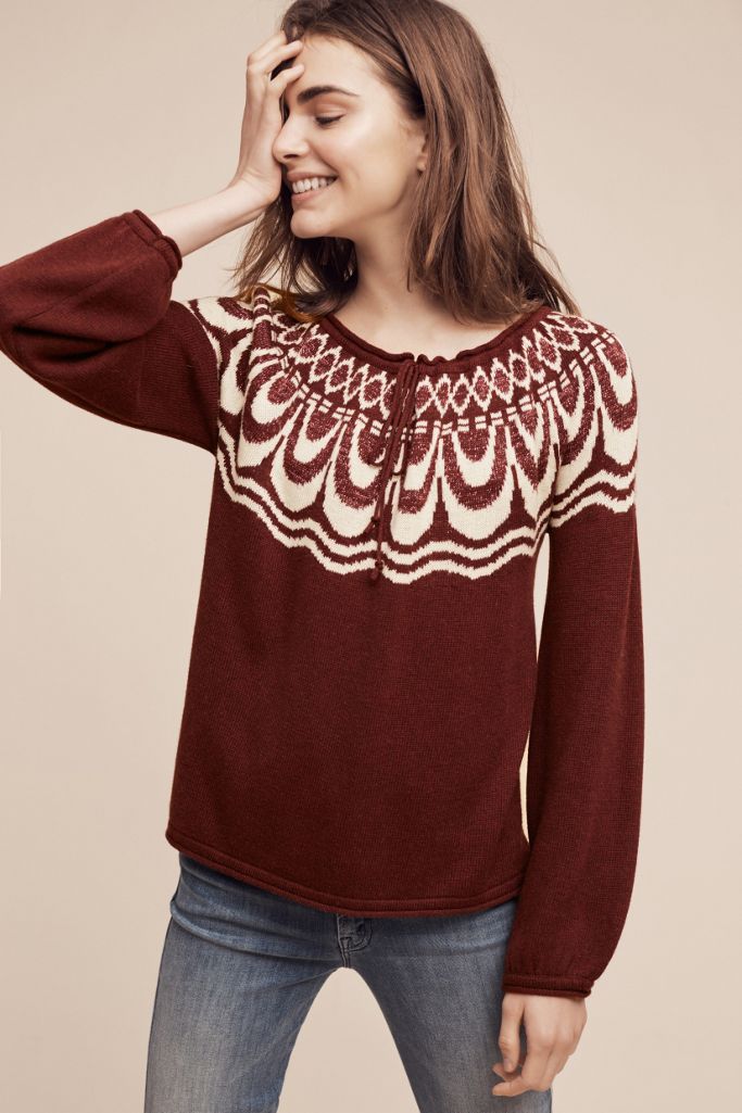 Metallic Bib Sweater | Anthropologie