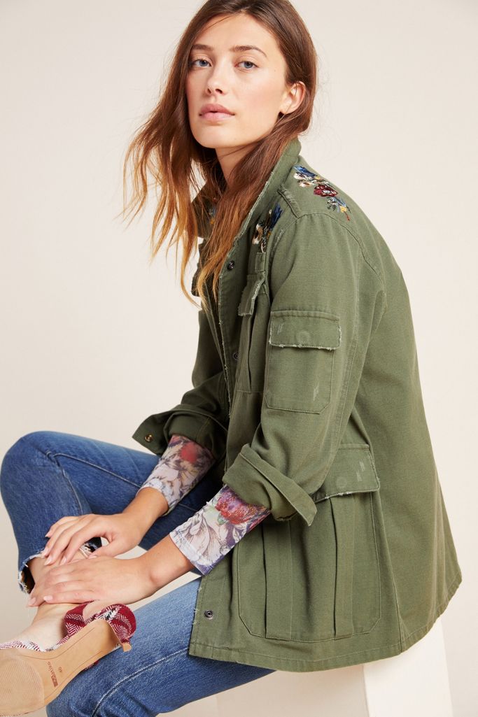 Payton Embroidered Utility Jacket | Anthropologie