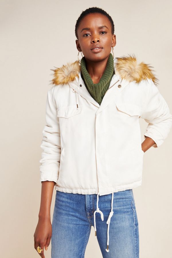 Weller Faux Fur-Trimmed Utility Jacket | Anthropologie