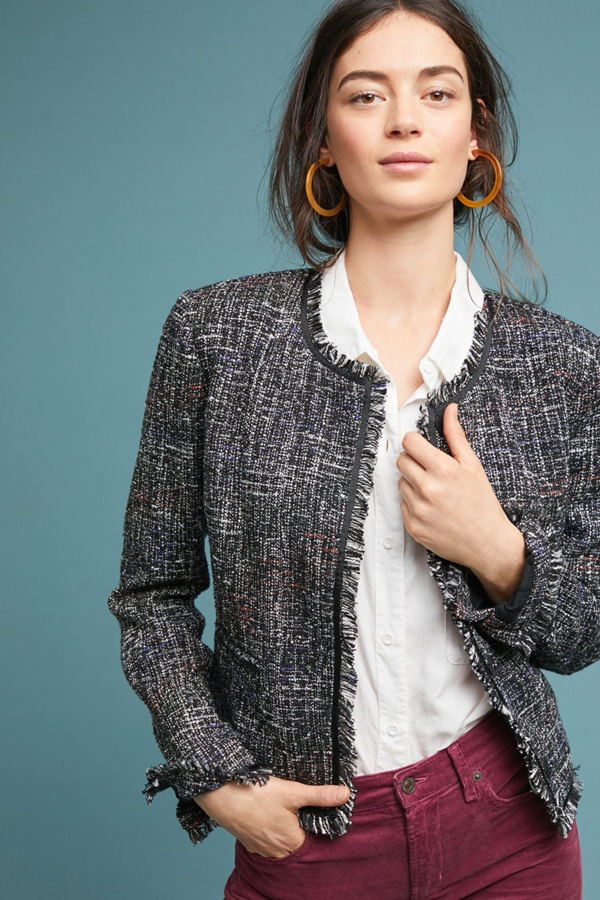 Tati Fringed Tweed Jacket | Anthropologie