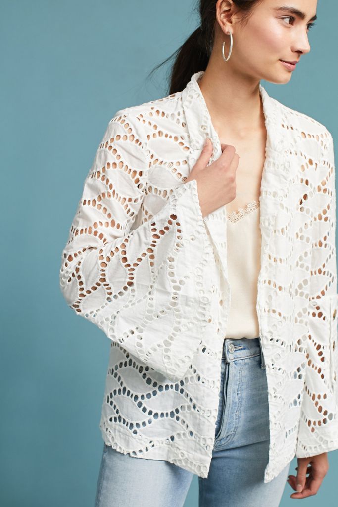 Flounced Eyelet Blazer | Anthropologie