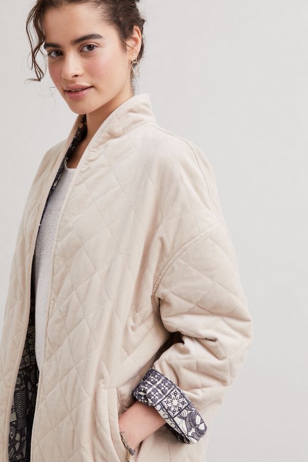 Current Air Reversible Quilted Kimono Jacket | Anthropologie UK