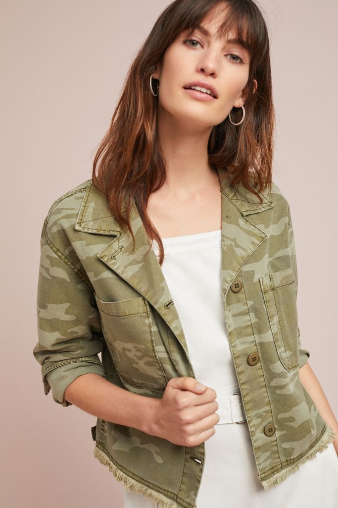 Cropped Camo Jacket | Anthropologie