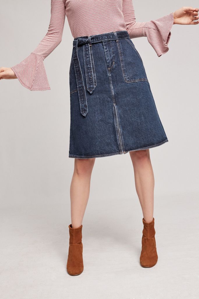 Levi's Belted Denim A-Line Skirt | Anthropologie