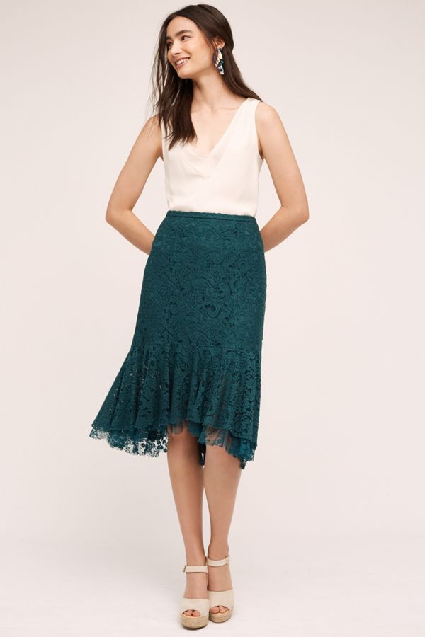 Ruffled Lace Skirt | Anthropologie