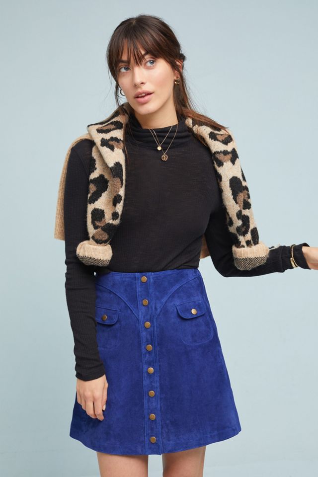 Button-Front Mini Skirt | Anthropologie