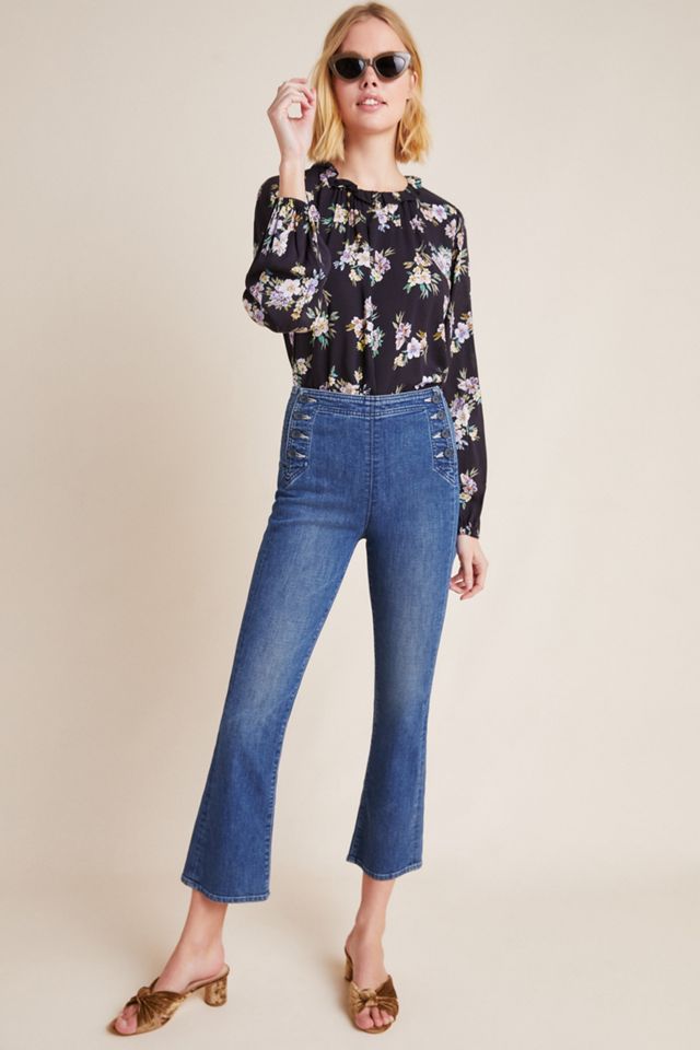 MOTHER Sailor Tripper High-Rise Cropped Flare Jeans | Anthropologie